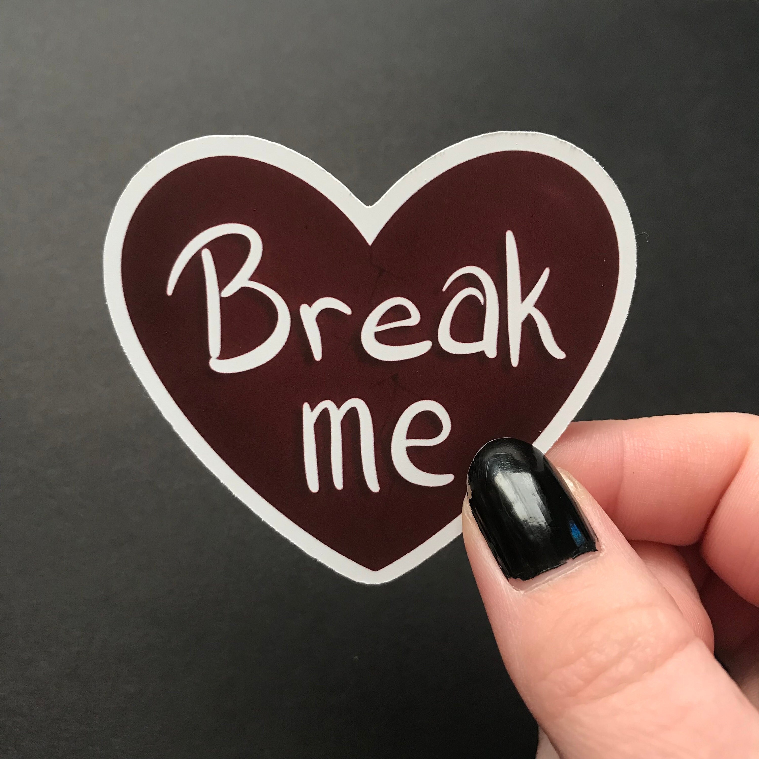 Stickers Paper Broken Heart Valentines Day Sticker Break Me Sticker ...