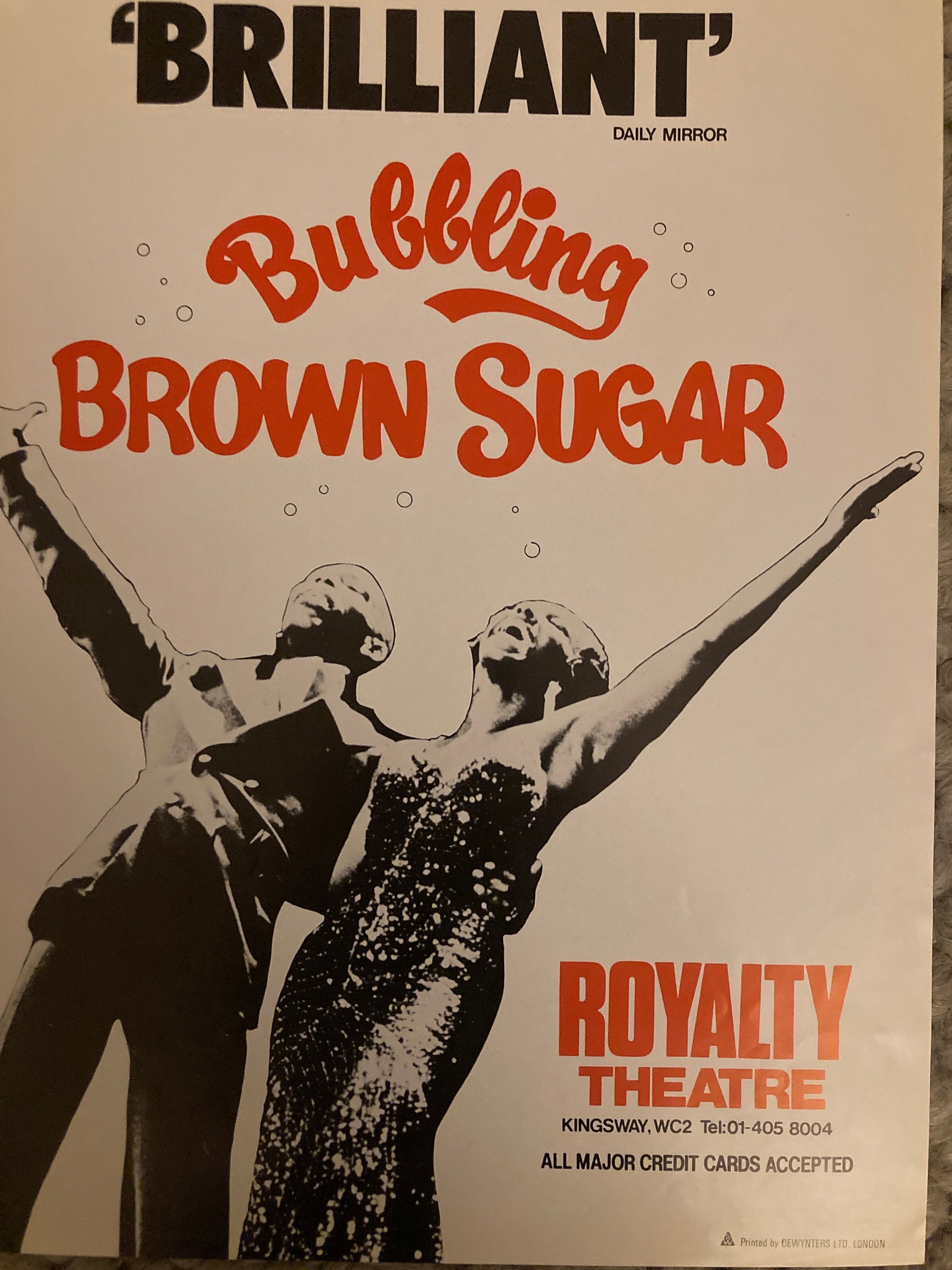 Rare/original/theatre/poster/bubbling Brown Sugar/drama/musical/home ...
