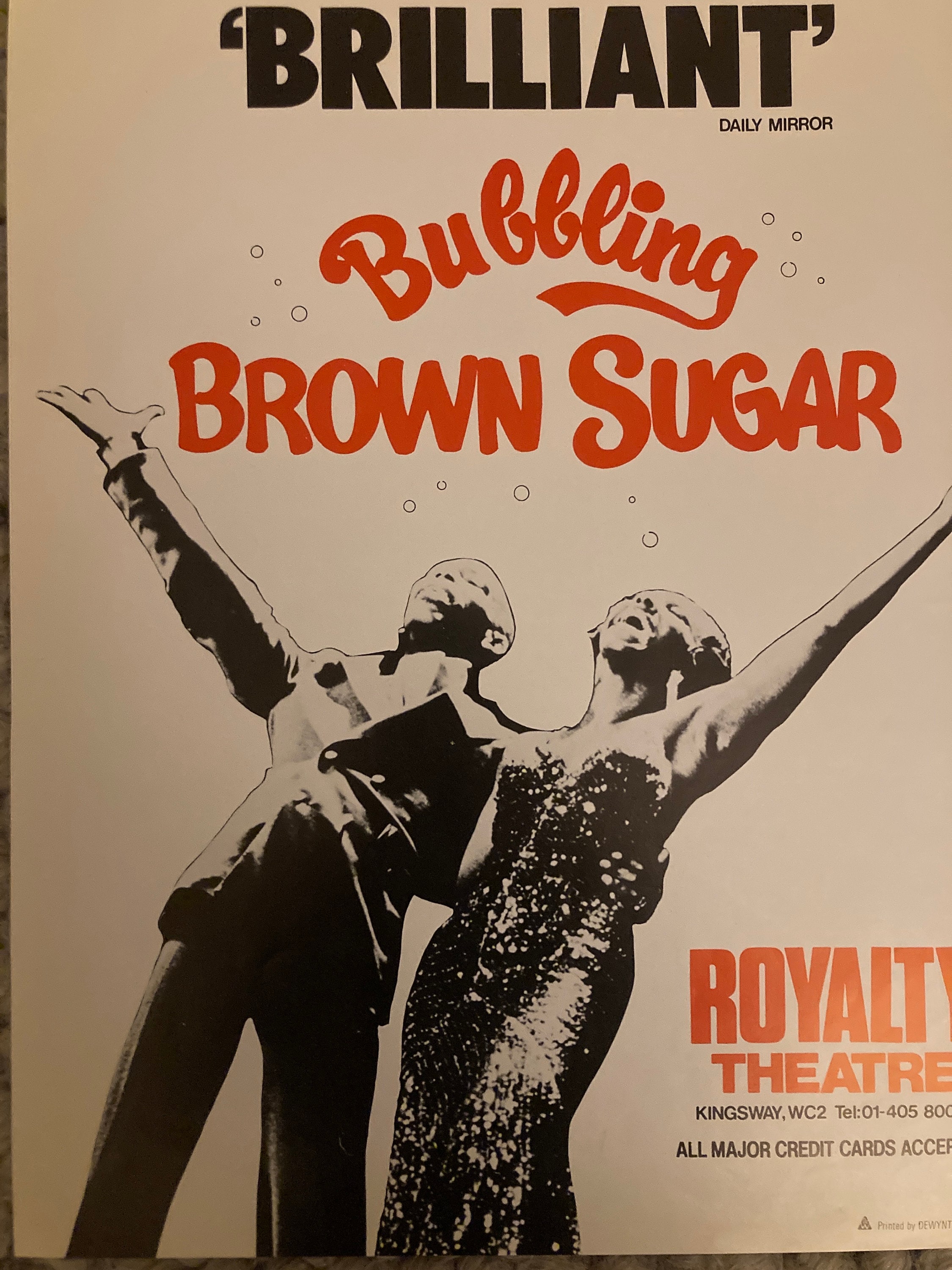 Rare/original/theatre/poster/bubbling Brown Sugar/drama/musical/home ...