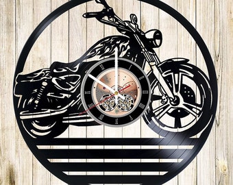 Motorcycle Record Clock - Etsy