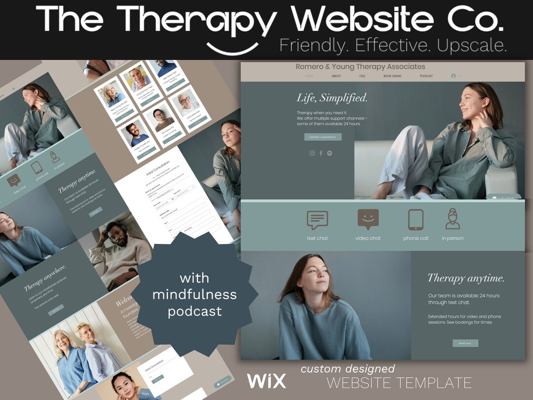 THERAPY WEBSITE anytime Therapy Custom Template Soothing Color Palette ...