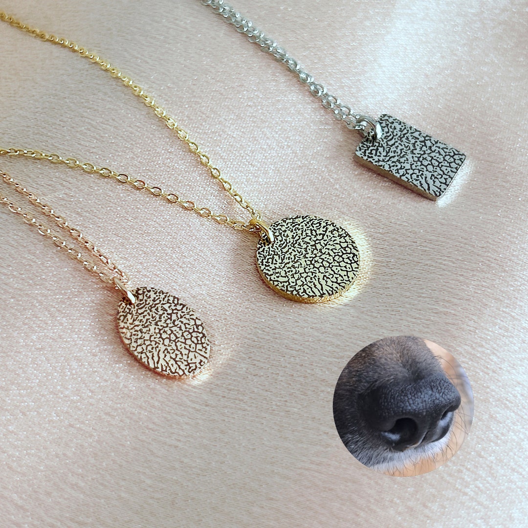 Personalized Necklace With Nose Print Nose Print Dog Nose Print Chain ...