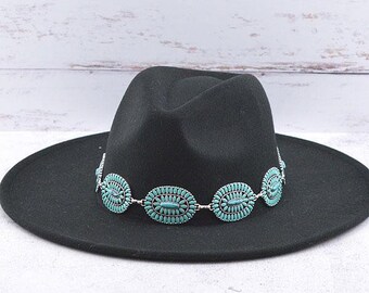 Western Concho Turquoise Hat Band - Etsy