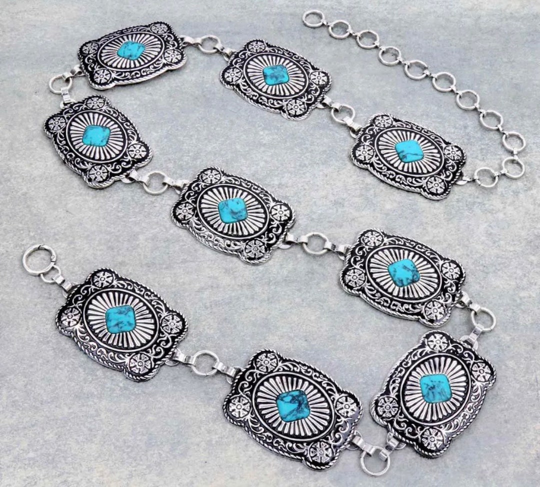 Square Chunky Western Belt - Etsy