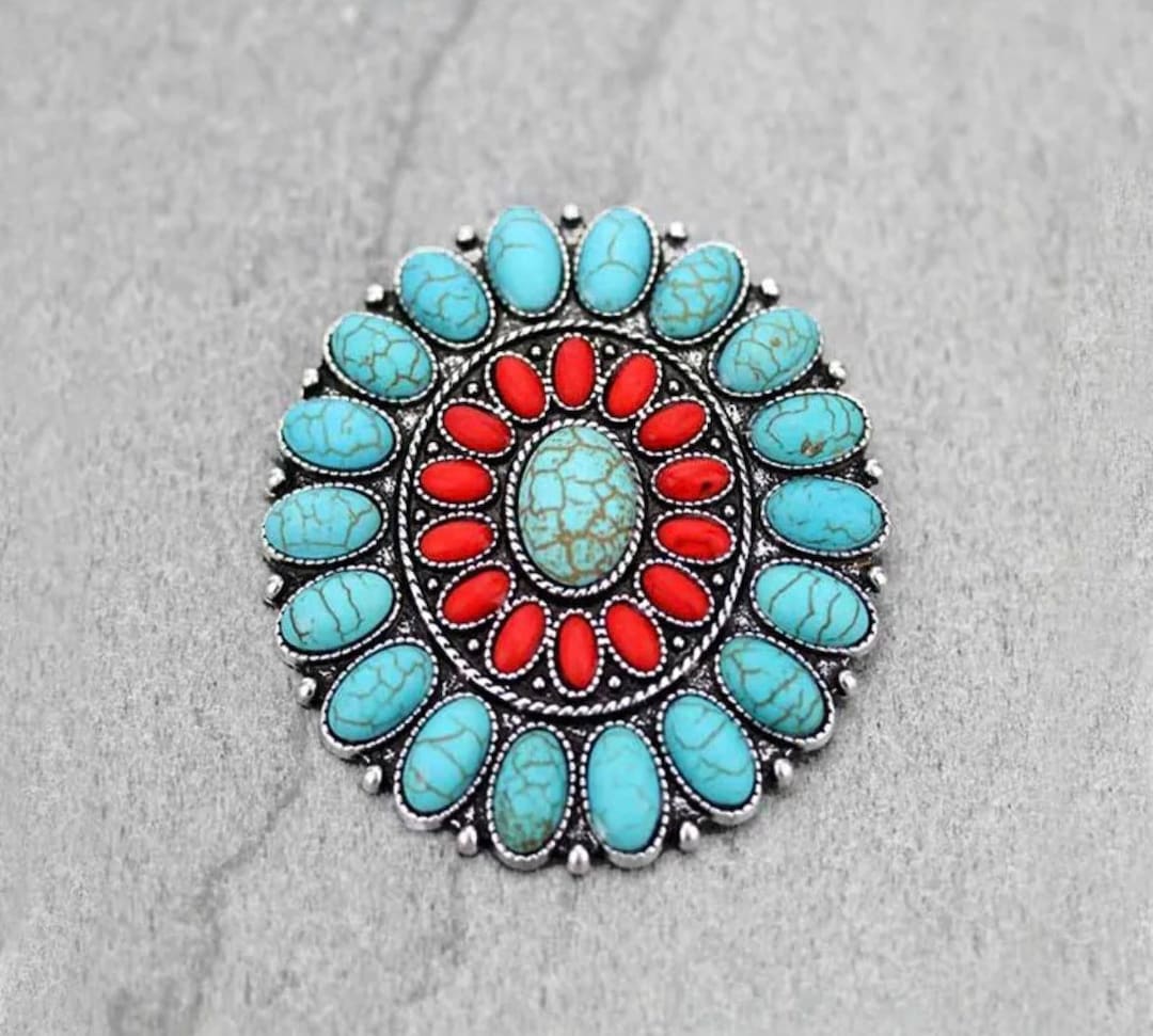 Western Concho Cluster Brooch Pin - Etsy