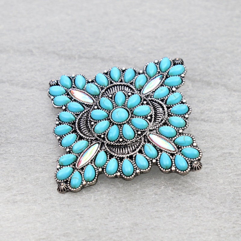 Turquoise Brooch - Etsy