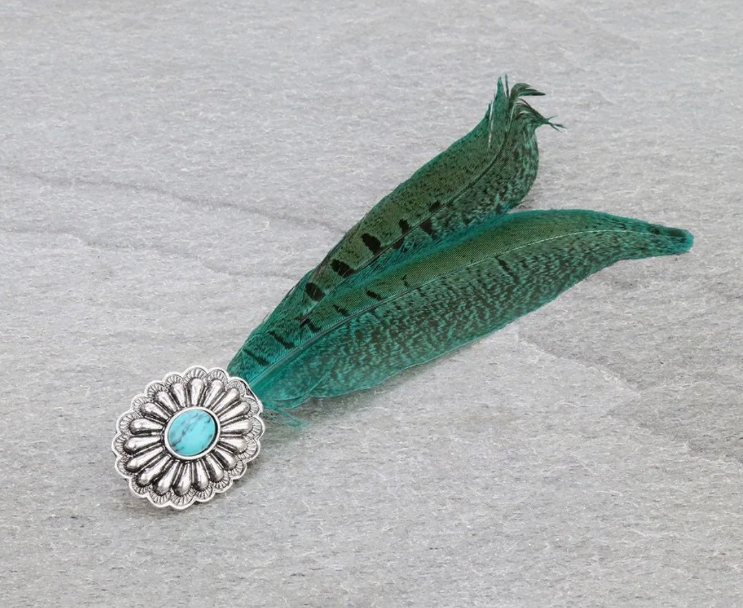 Concho Feather Pin - Etsy