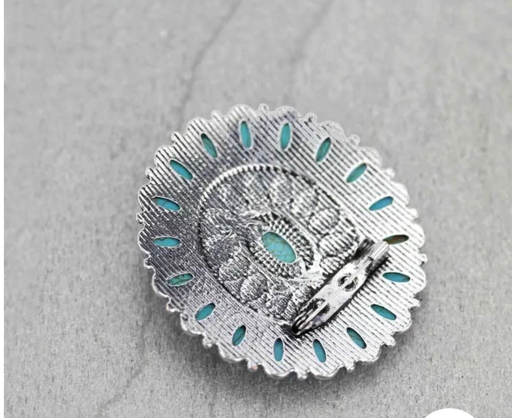 Western Concho Cluster Brooch Pin - Etsy