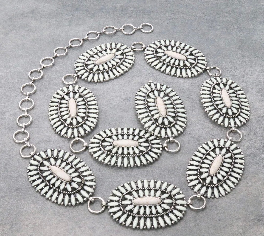 Western Epoxy Concho Stone Belt - Etsy