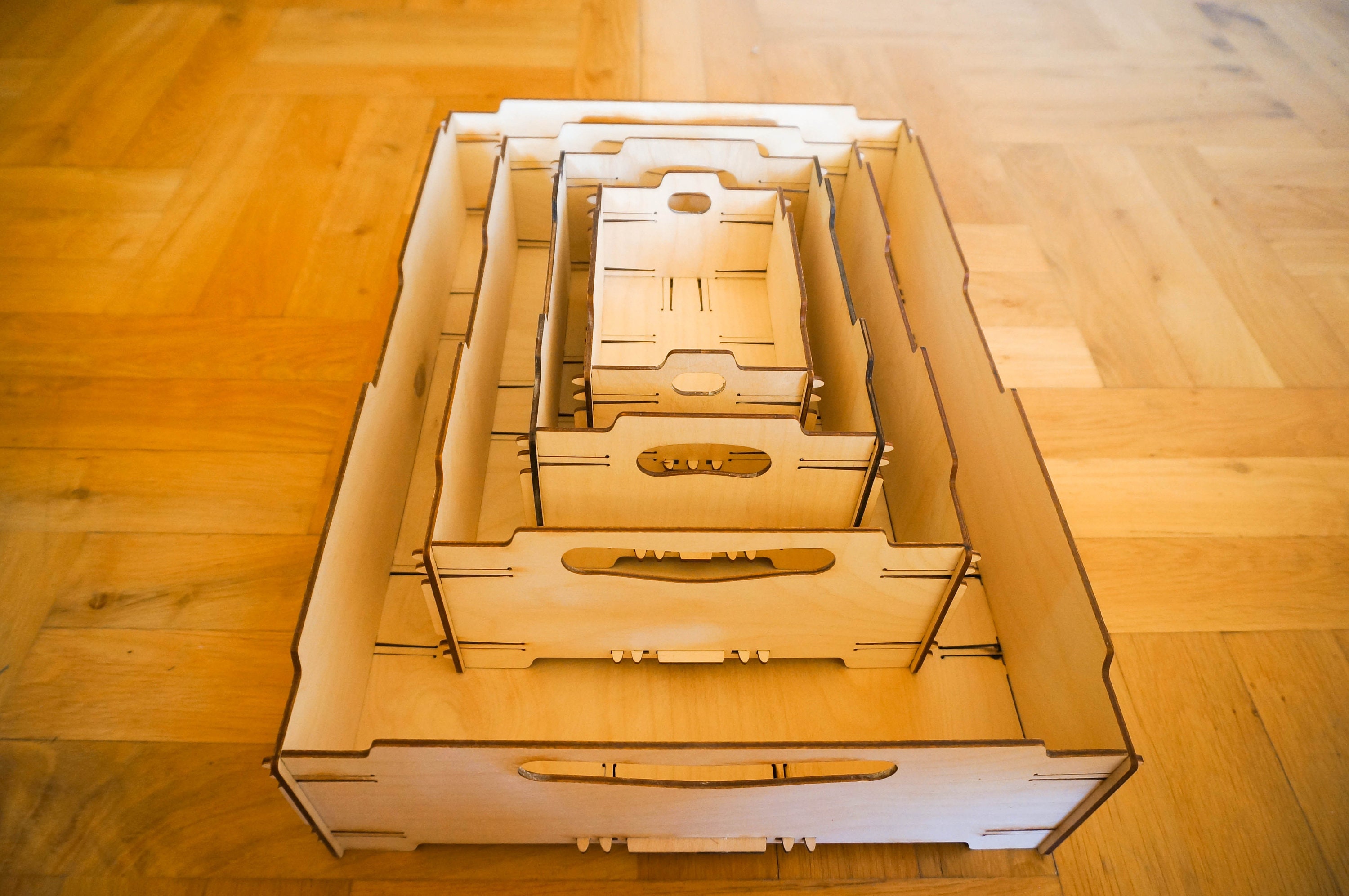 Stackable Box System | Storage Organizer | Digital Laser Cut Pattern ...