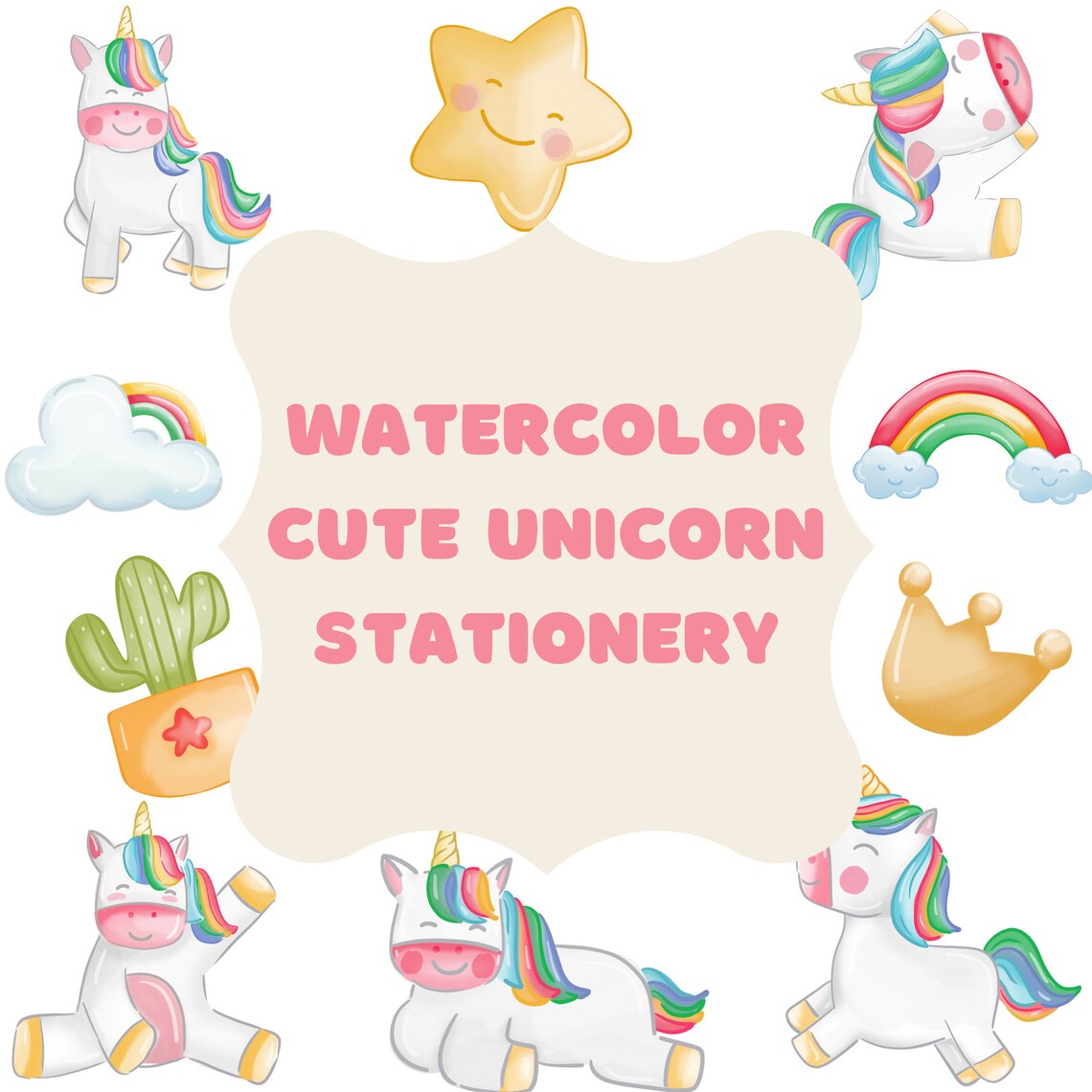 Cute Unicorn Printable Stationery Paper / Unicorn Printable Stationery ...