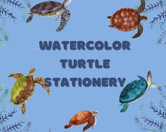 Letter Writing – Sea Turtle Watercolor Printable Stationery – Digital ...