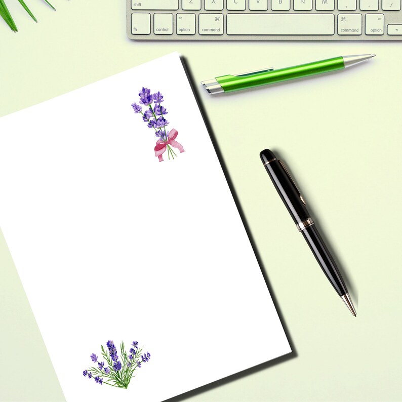 Lavender Printable Stationery Paper / Flower Printable - Etsy
