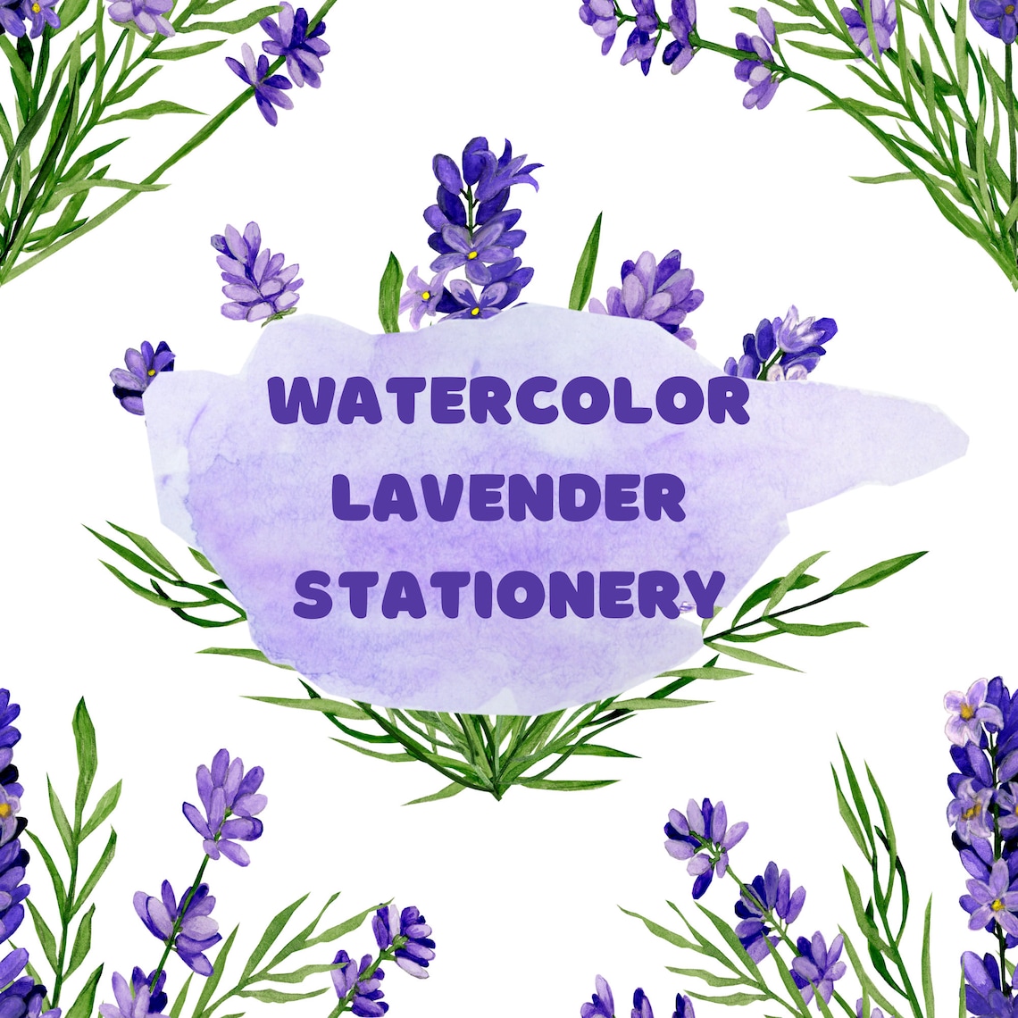 Lavender Printable Stationery Paper / Flower Printable Stationary Paper ...