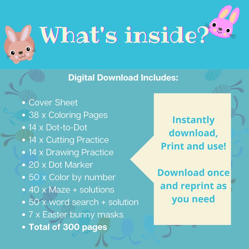 300 Pages Easter Activity Bundle, Easter Activity Book, Coloring Pages ...