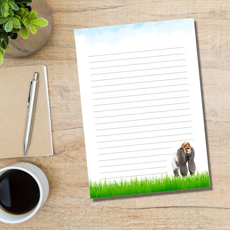 Watercolor Zoo Animal Printable Stationery, Zoo Animals Printable Paper ...