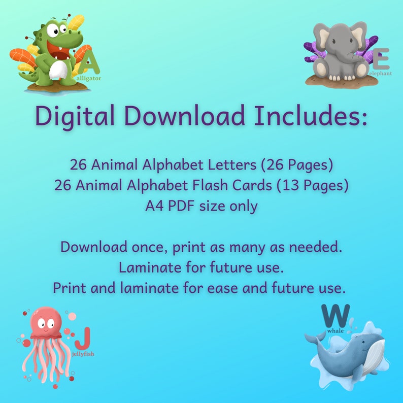 Animal Alphabet Trace and Learn With Flash Cards, Early Learning ...