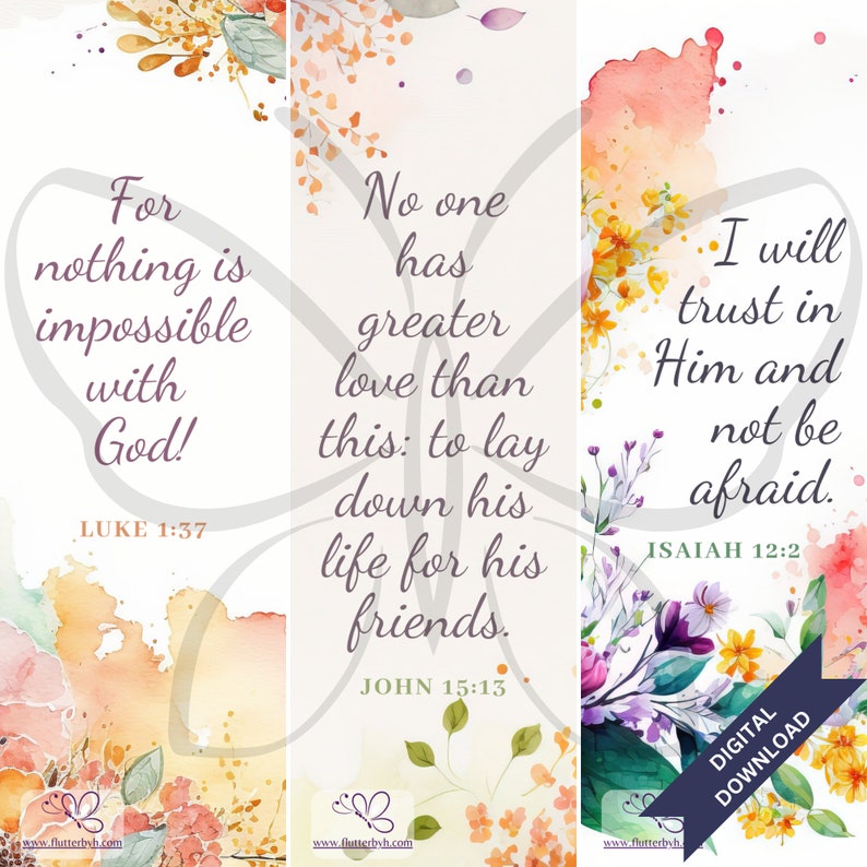 Printable Bookmarks, Christian Gift, Bible Verse Printable, Bookmarks ...