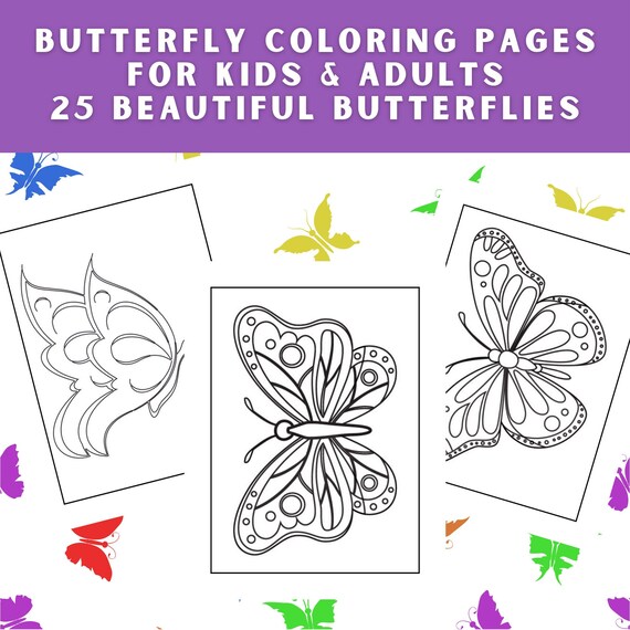 25 Butterfly Coloring Pages for All Ages | Etsy