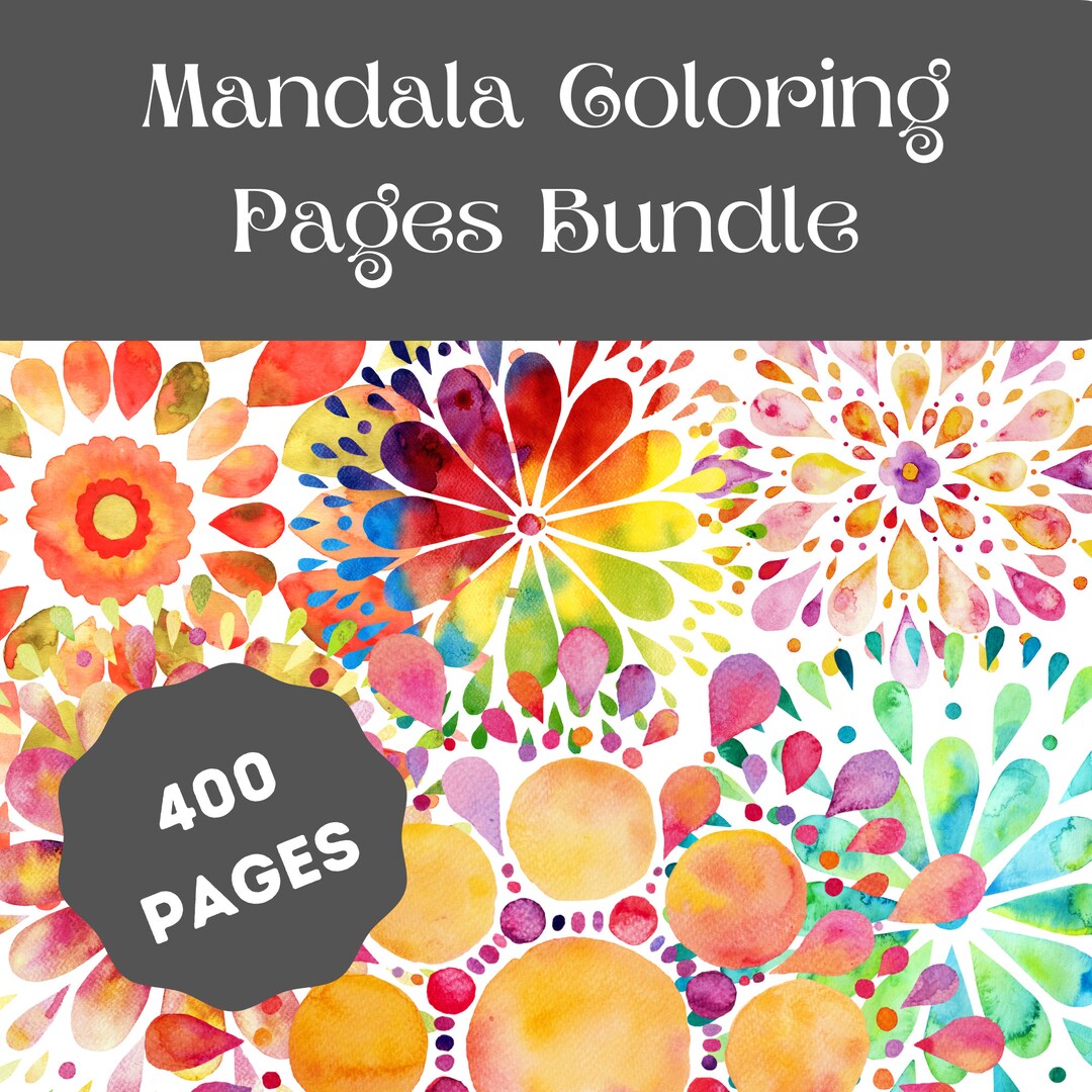 400 Mandala Coloring Pages Bundle With Animals, Eater Eggs and Hearts ...