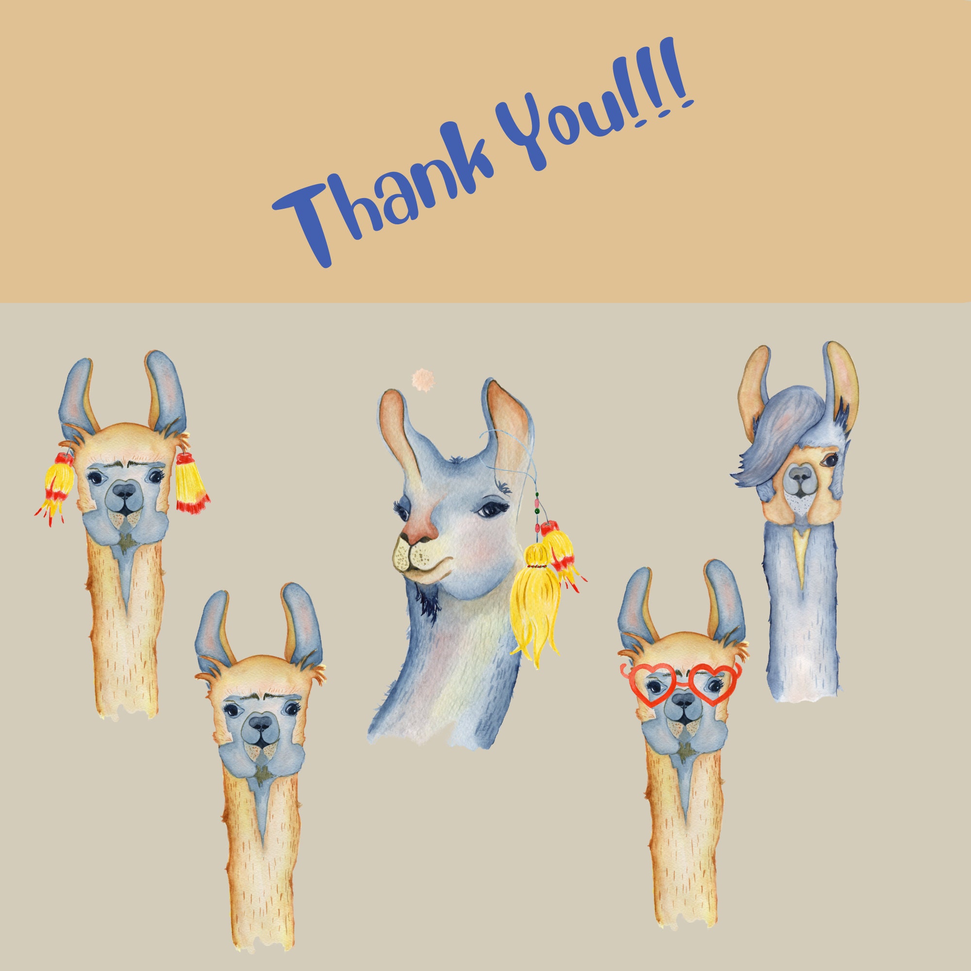 Cute Llama Watercolor Printable Stationery Paper, Llama Printable Paper ...