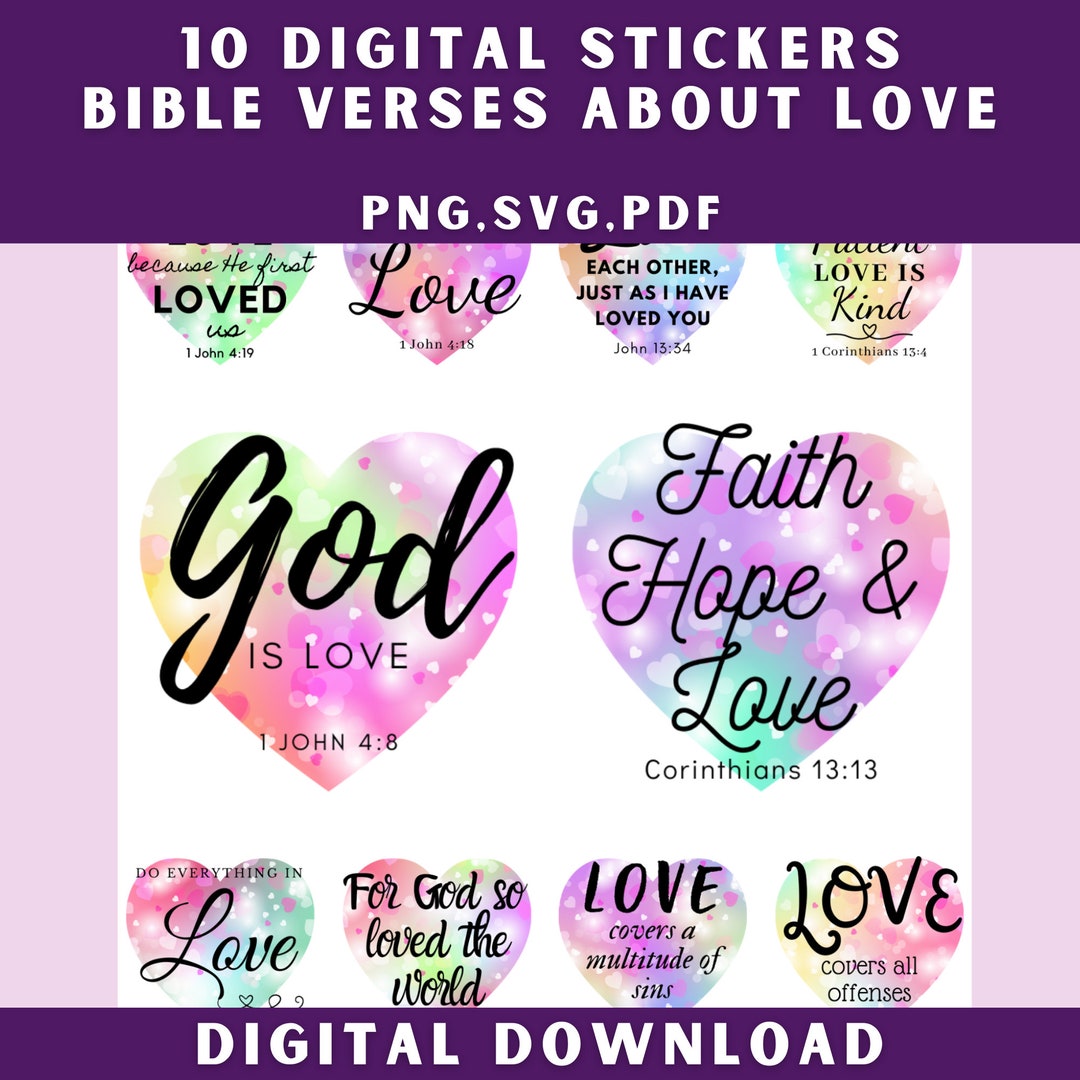 Bible Verses About Love, Christian Gift, Bible Verse Printable, Digital ...