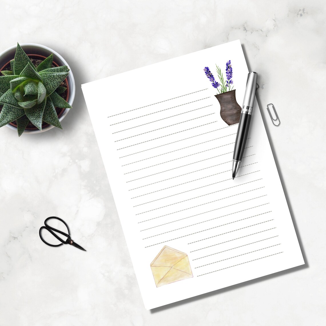 Lavender Printable Stationery Paper / Flower Printable - Etsy