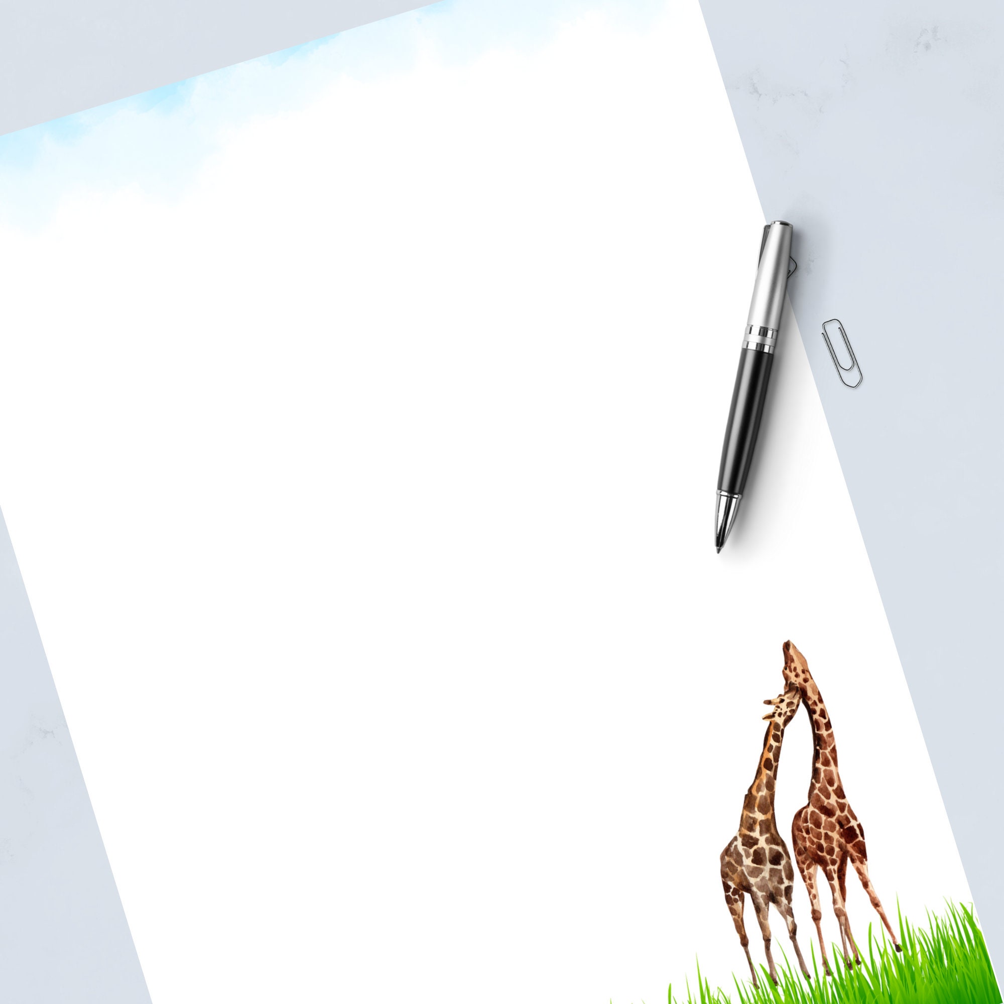 Watercolor Zoo Animal Printable Stationery, Zoo Animals Printable Paper ...