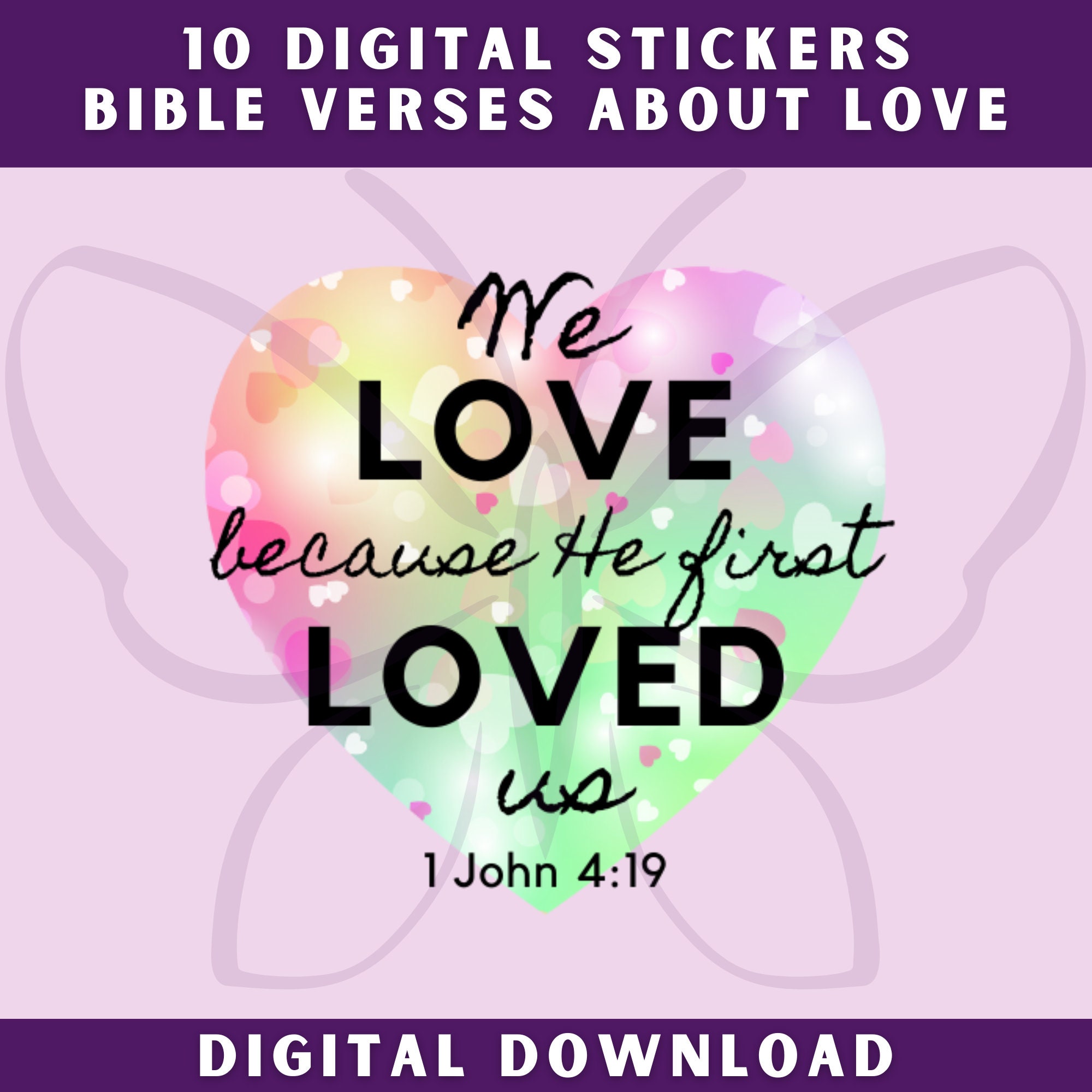 Bible Verses About Love, Christian Gift, Bible Verse Printable, Digital ...