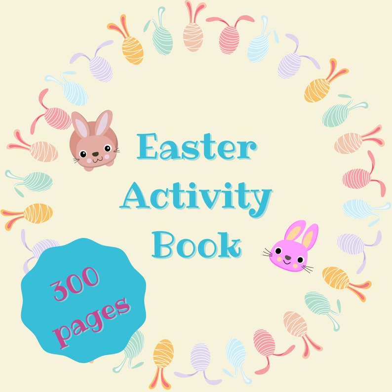 300 Pages Easter Activity Bundle, Easter Activity Book, Coloring Pages, Color by Number, Word ...