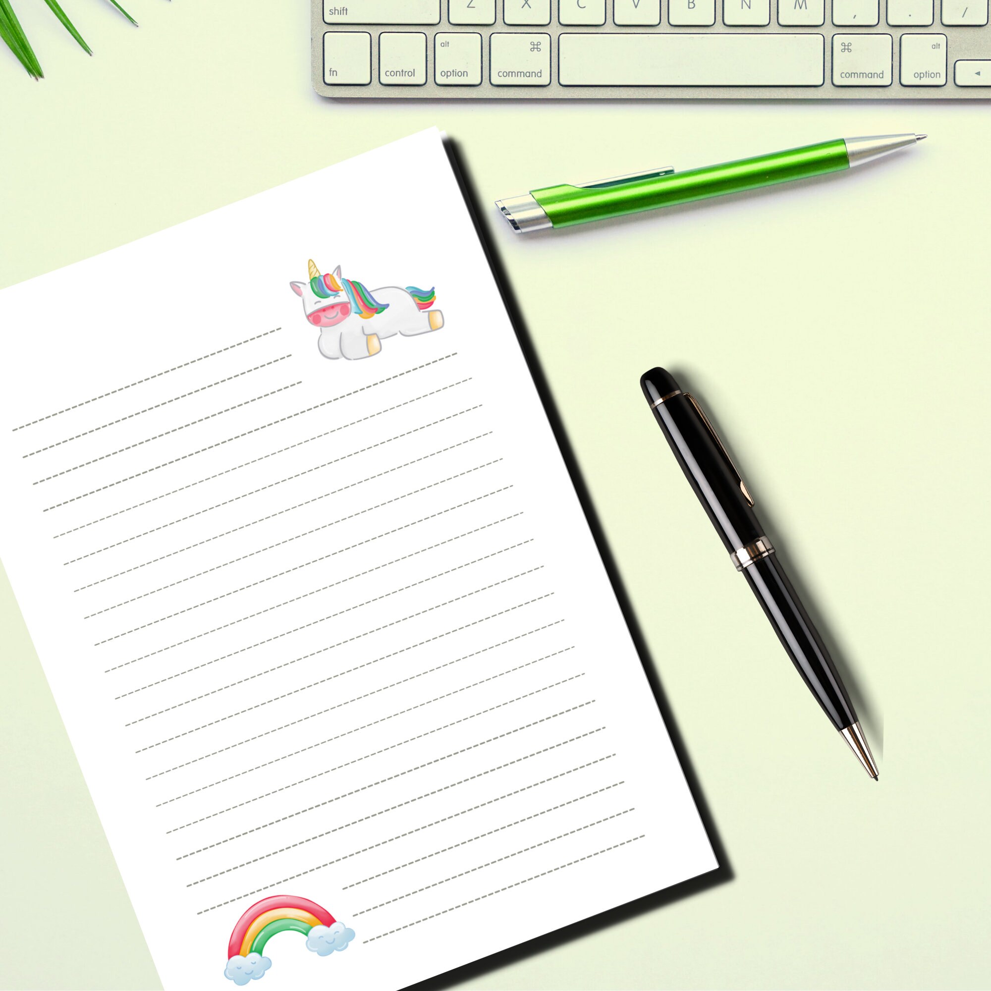 Cute Unicorn Printable Stationery Paper / Unicorn Printable Stationery ...