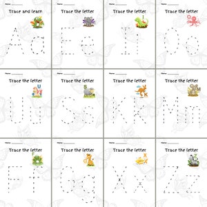 Animal Alphabet Trace and Learn With Flash Cards, Early Learning ...