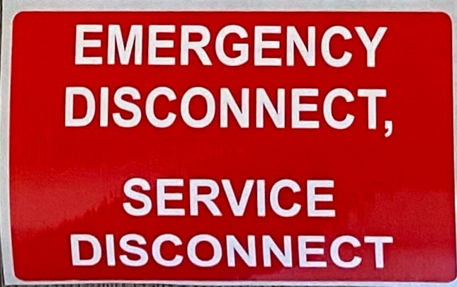 250 Count Emergency Disconnect, Service Disconnect Labels NEC Article ...