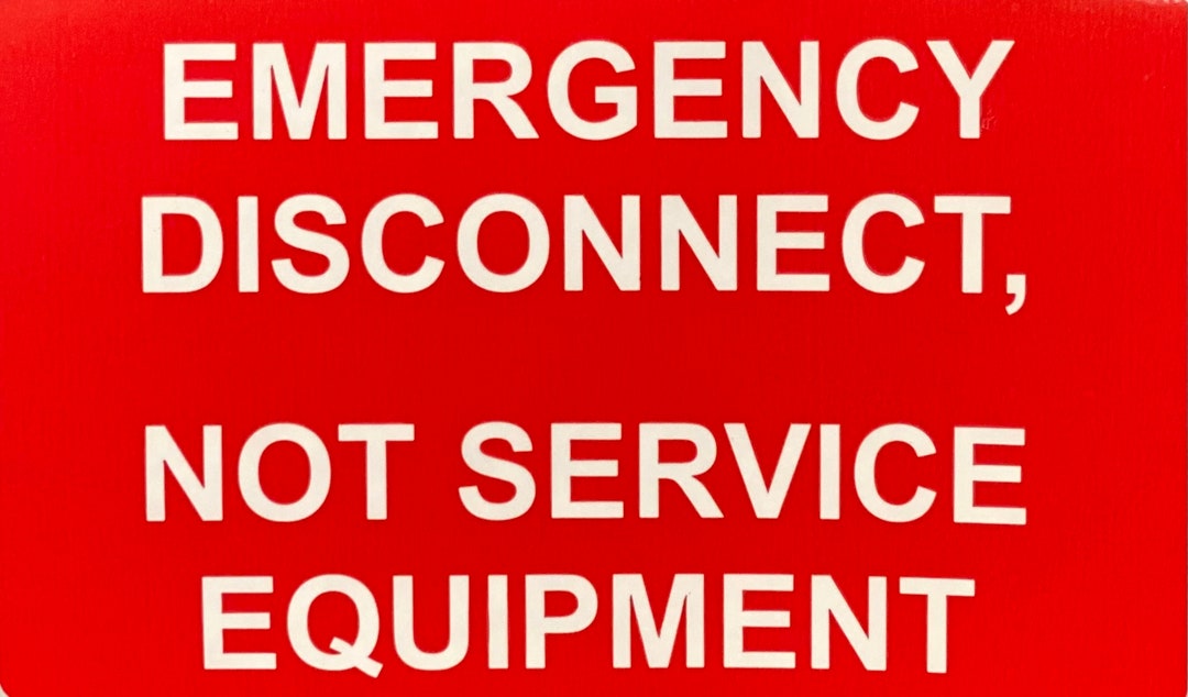 50 Count Emergency Disconnect, Not Service Disconnect Labels per NEC ...