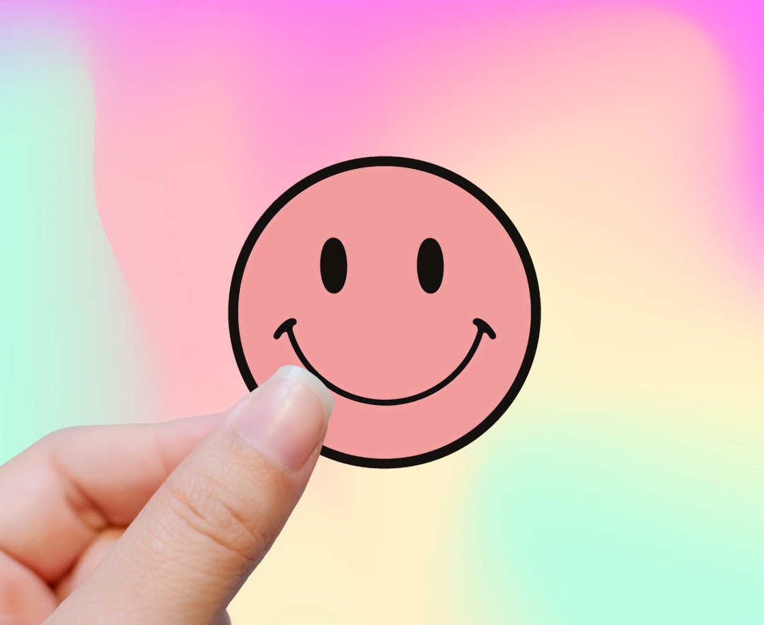 Smiley Pink Sticker Give a Smile Sticker 5x5 - Etsy