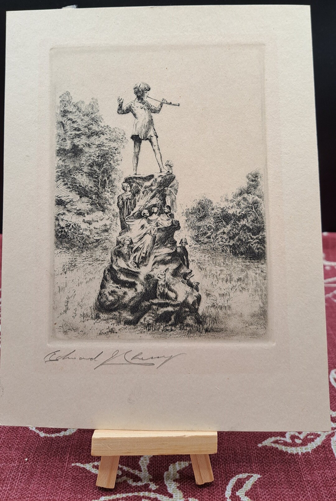 Pair of Edward J Cherry Etching Print Peter Pan Two Etching - Etsy