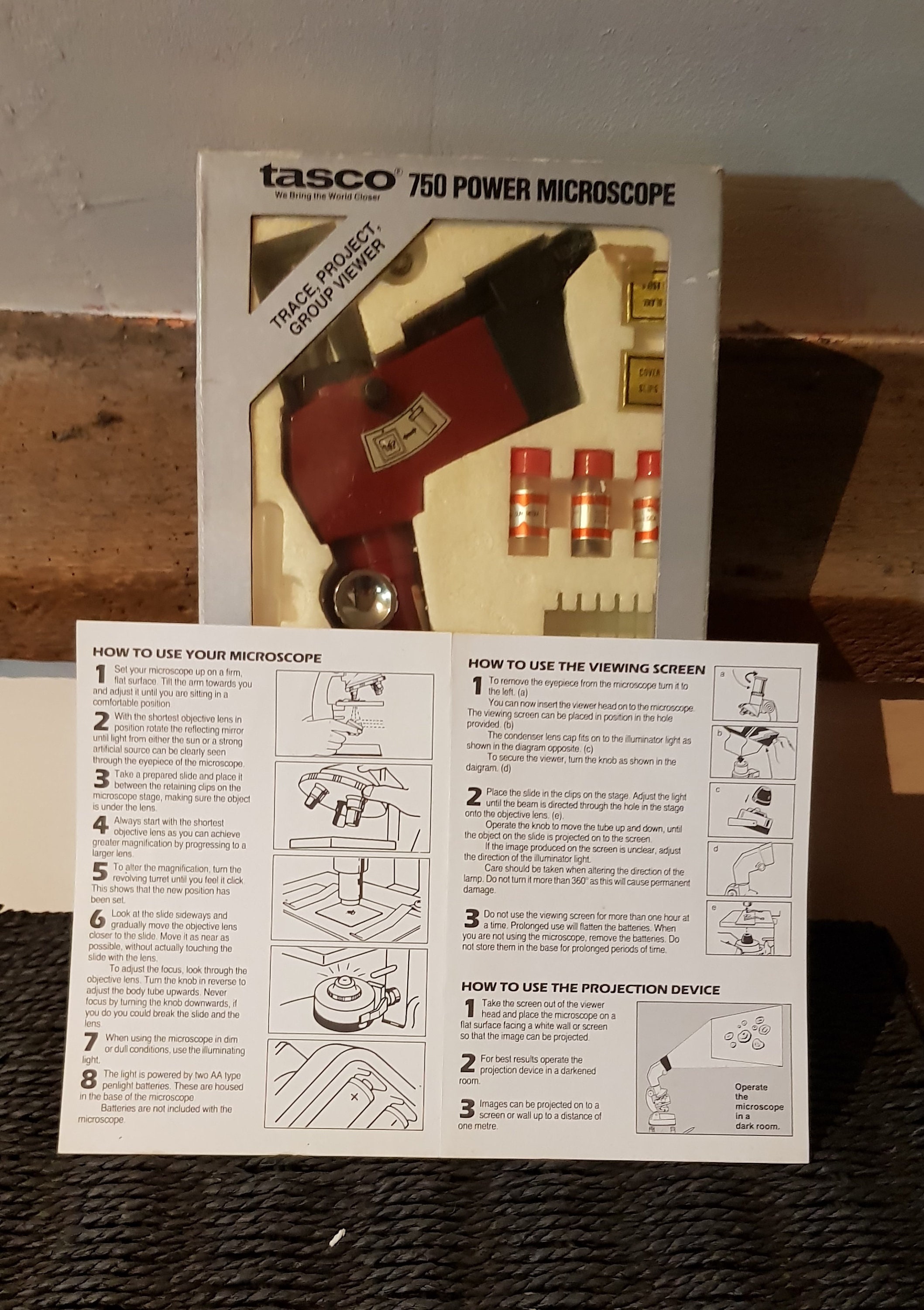 Vintage Tasco 750 Power Microscope 4 Way Multi Use Model P750pvintage ...