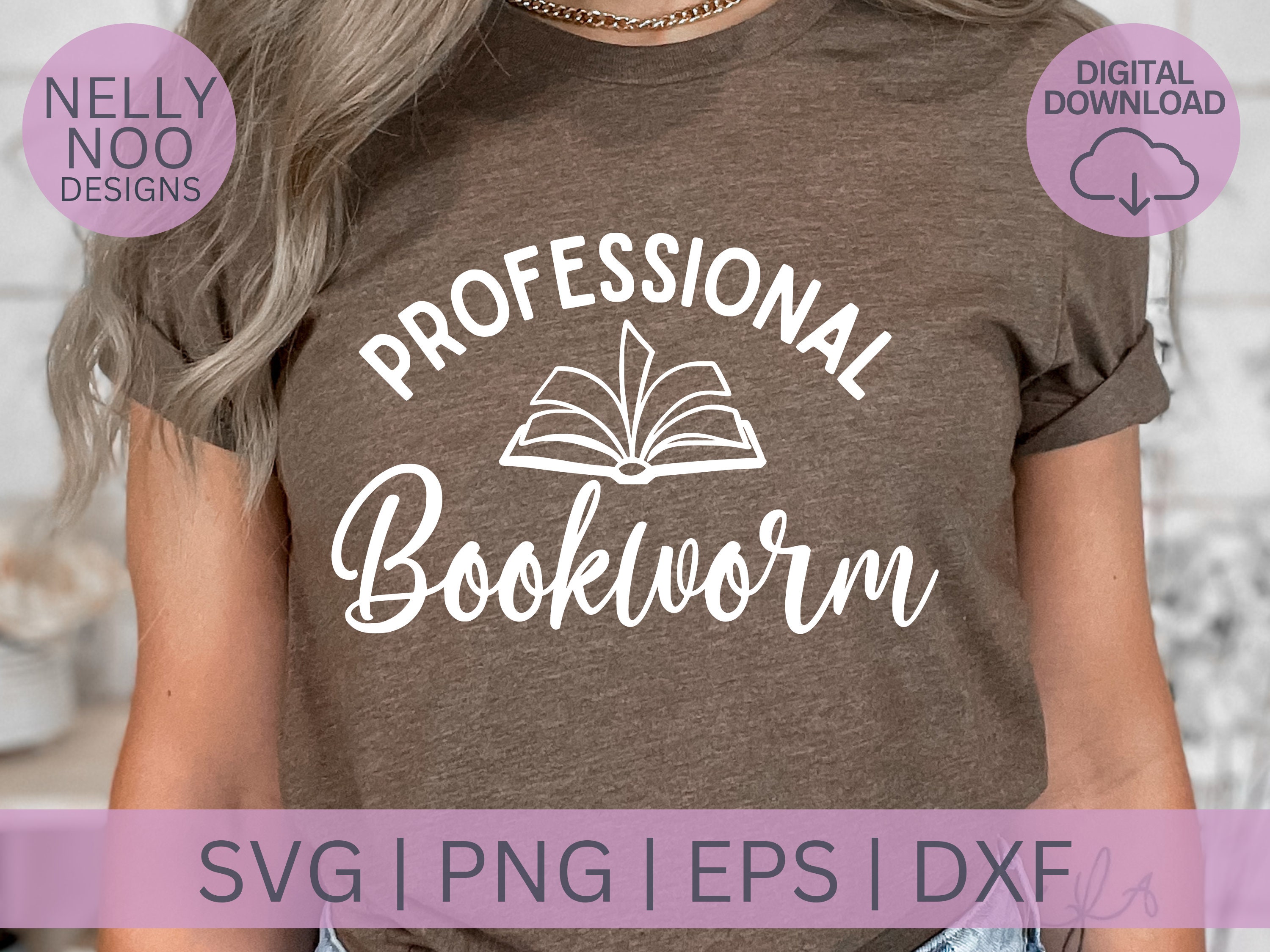 Professional Bookworm SVG and Cut File for Book Lovers - Etsy