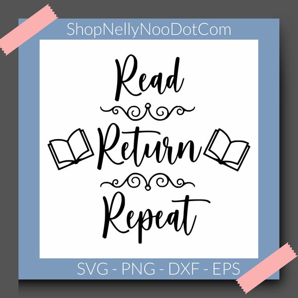 Read Return Repeat Svg - Etsy