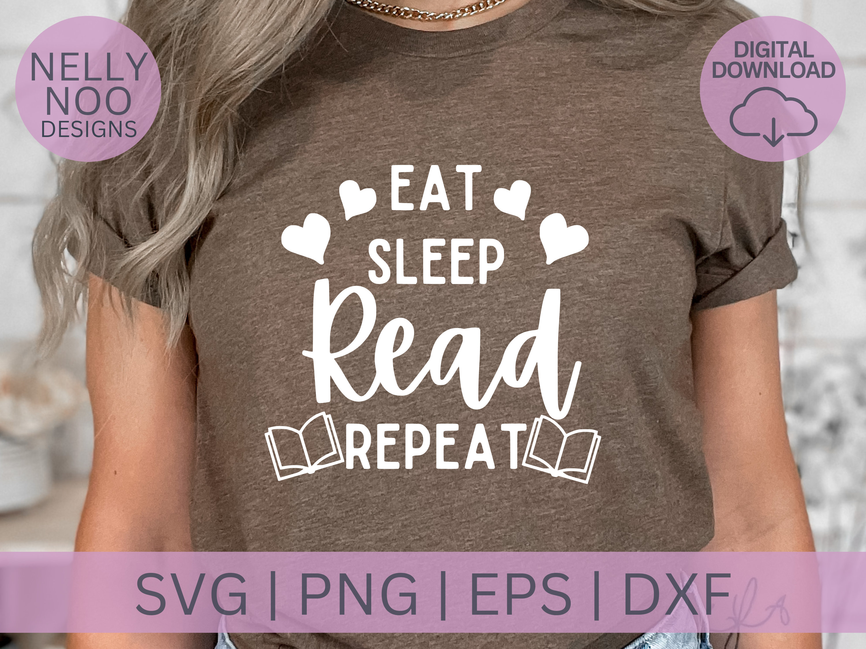 Eat Sleep Read Repeat SVG and Cut File for Book Lovers - Etsy