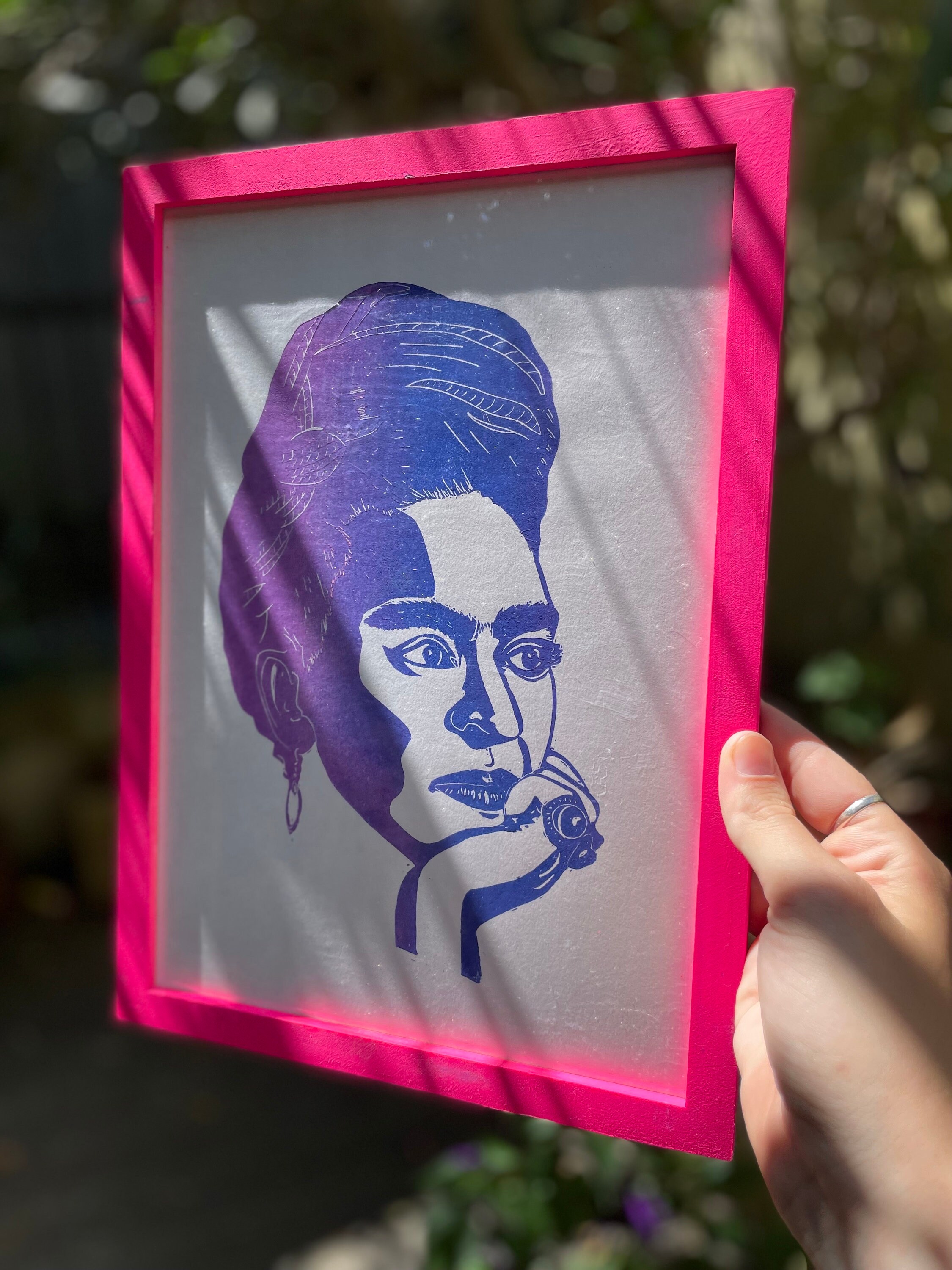 Frida Kahlo Linocut Print Portrait Feminist Artist Feminist Icon Poster ...