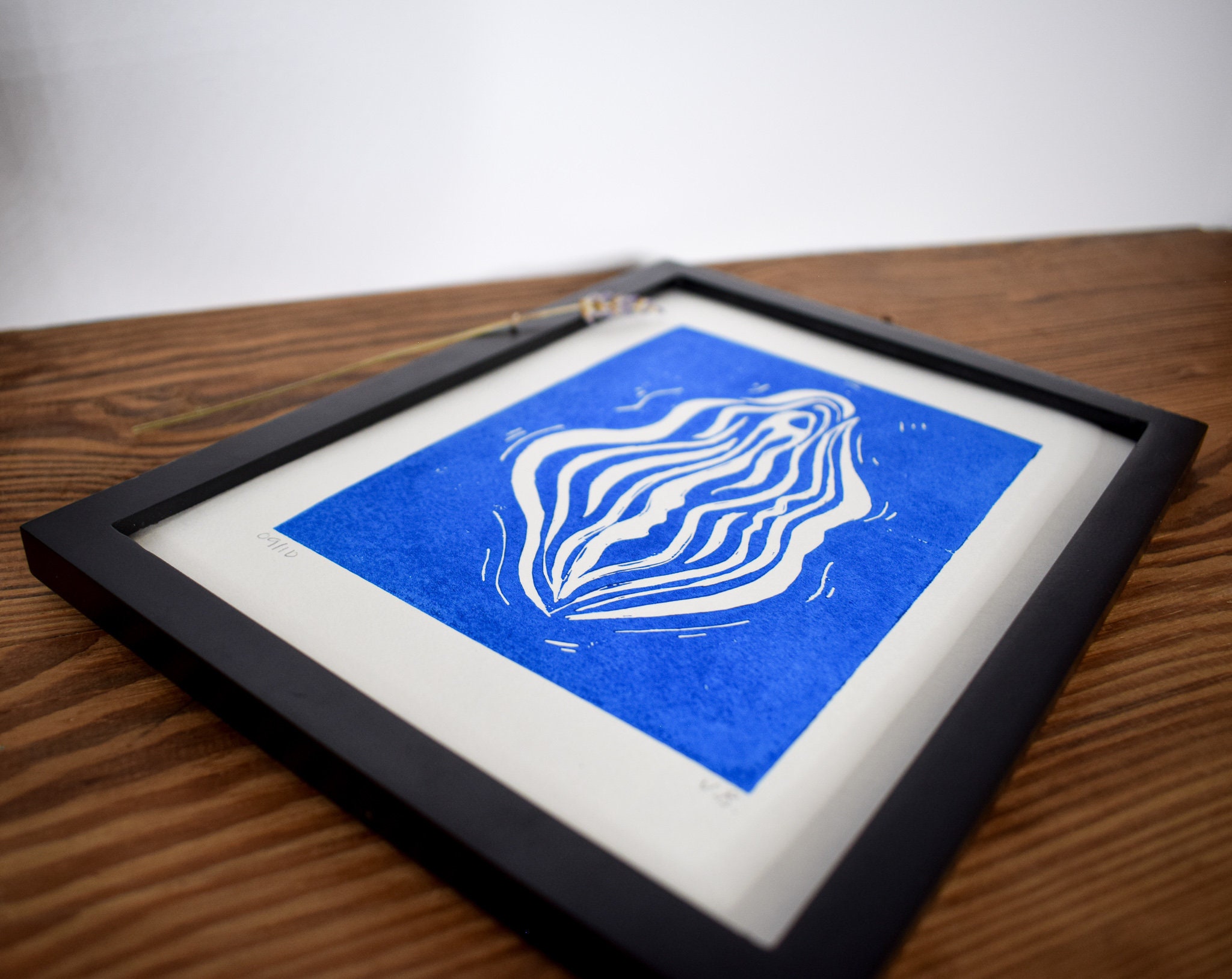 Vulva Linoprint / Blue Purple Vulva / Feminist Art / A5 / English ...