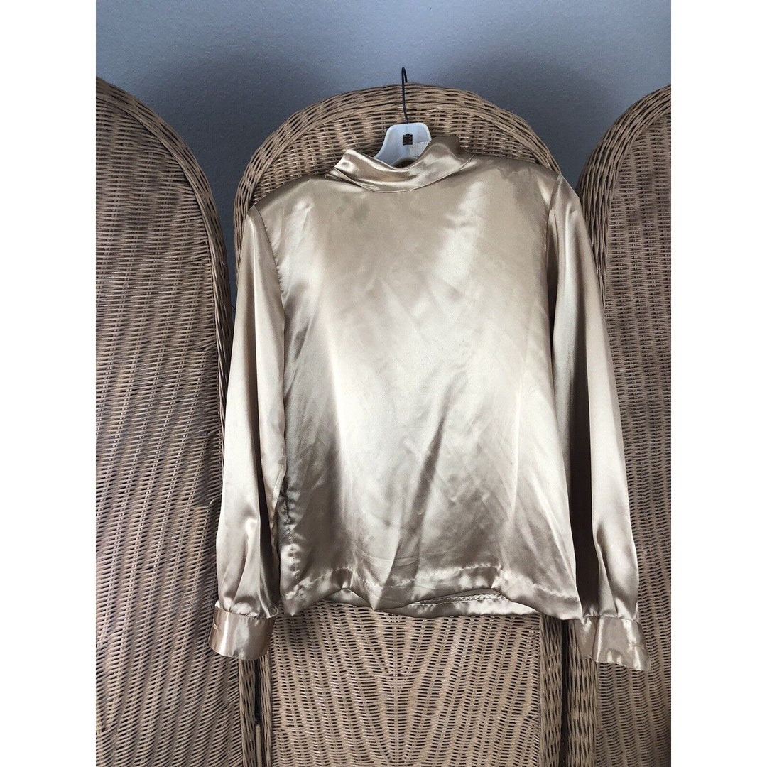 Womens Vintage Blouse Rebecca Malone Gold Size 8 High Neck - Etsy