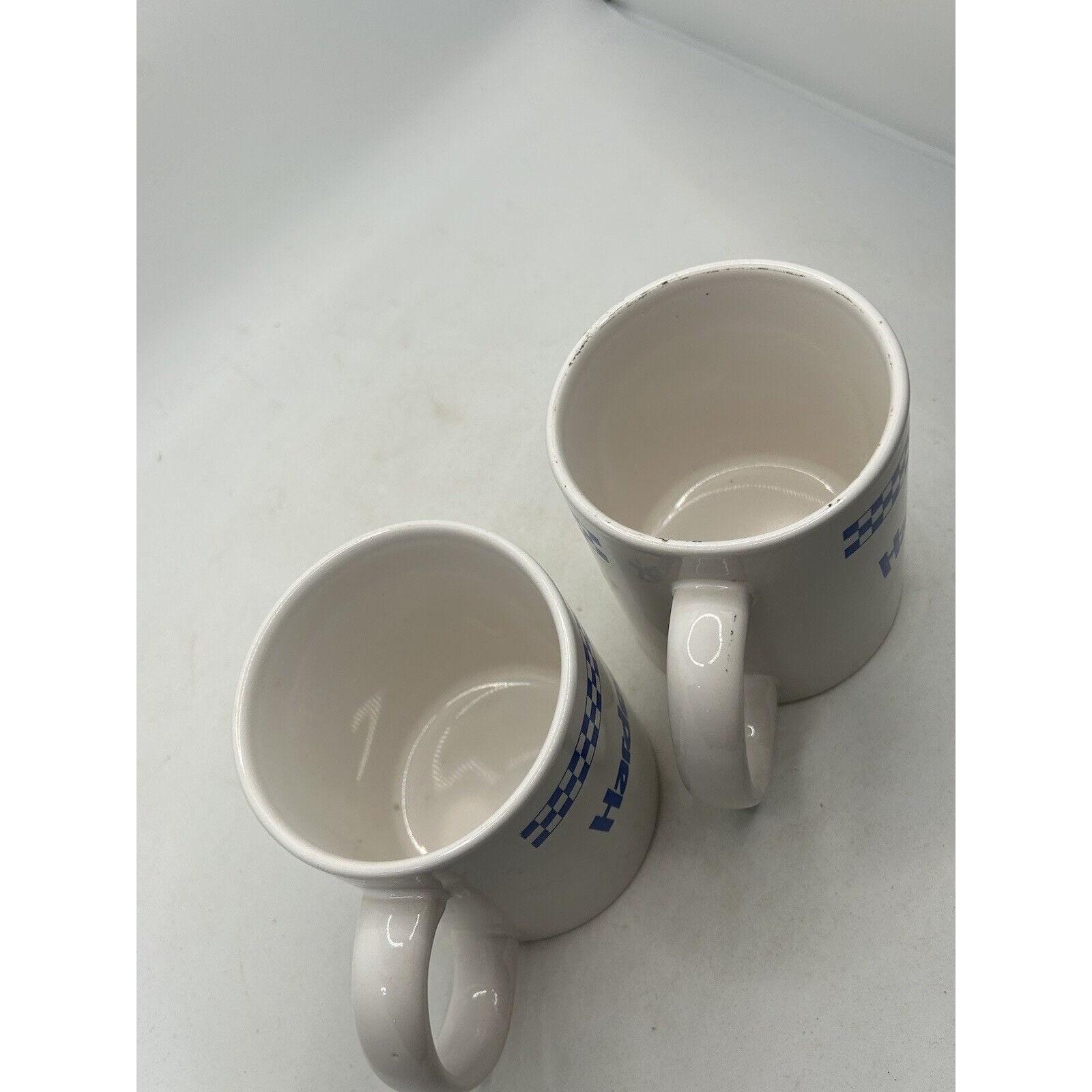 Vintage Hardees Mug Blue Checked Set of 2 - Etsy