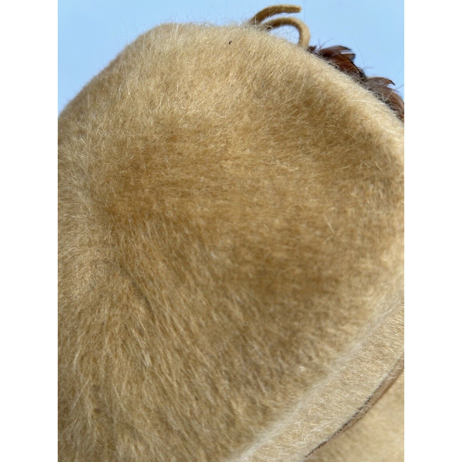 KMF Vintage Yellow Wool Hat Fedora Union Tag Feathers Size 7 - Etsy