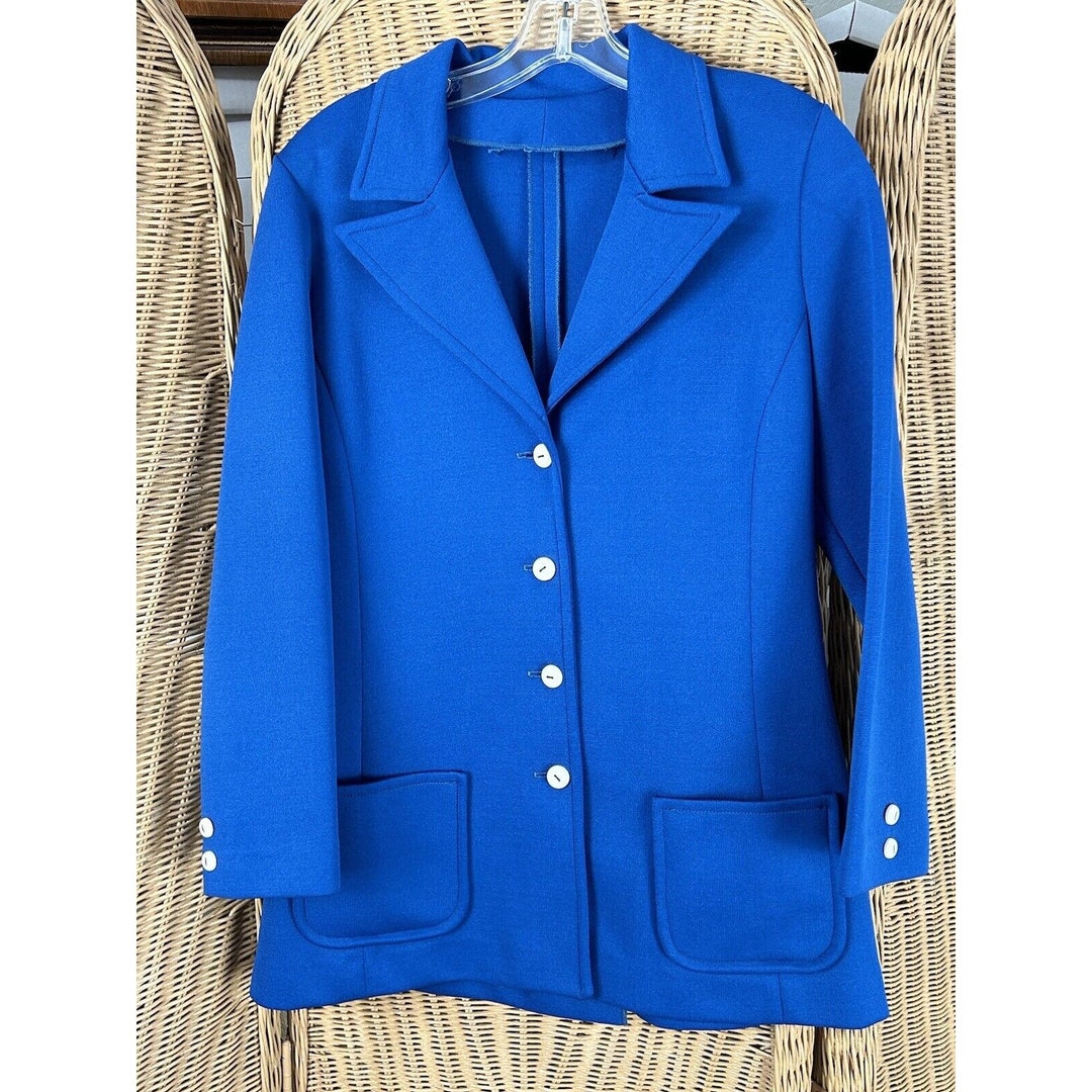Vintage Women Blazer 1970 Royal Blue Size 12 - Etsy