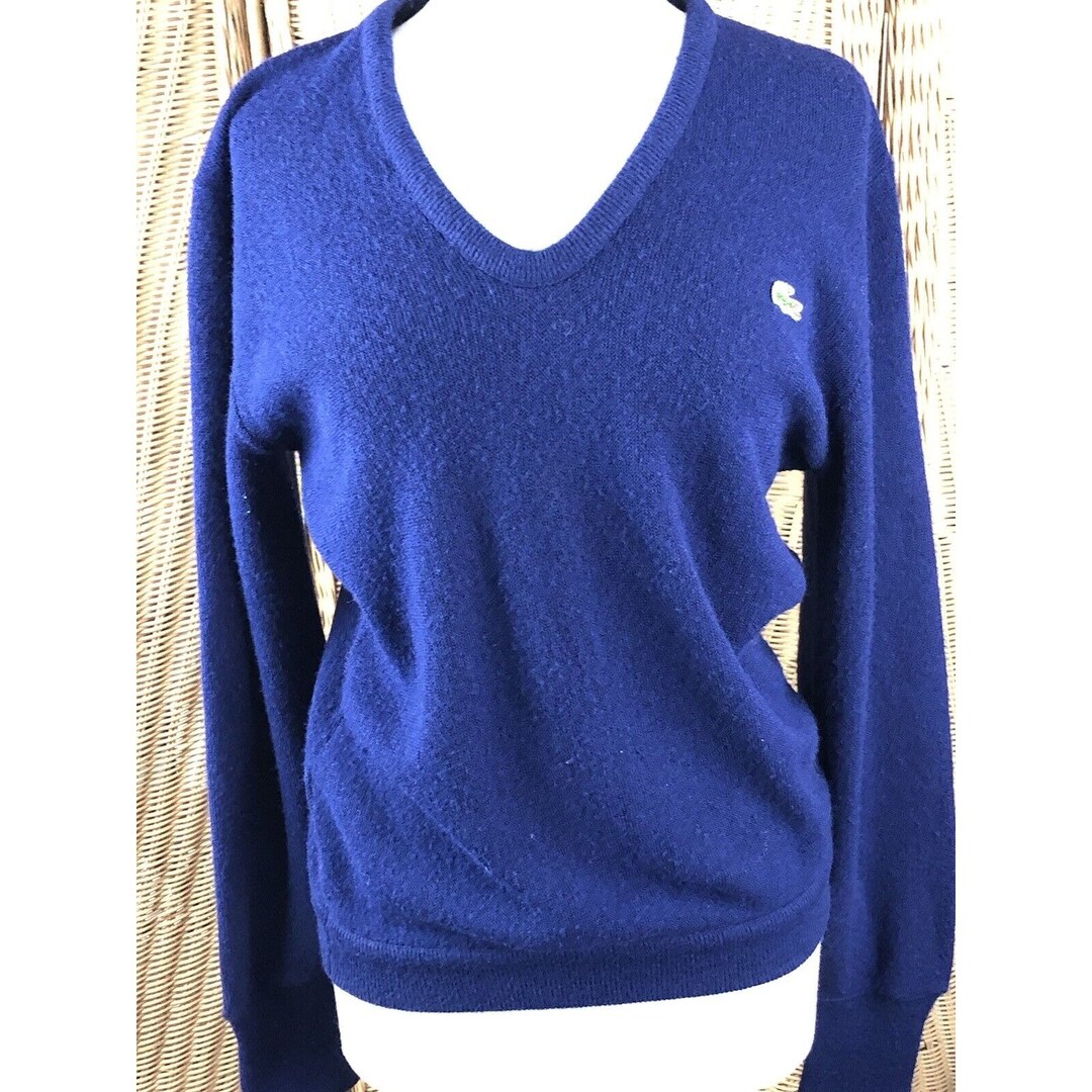 Vintage Izod Lacoste Mens Large Navy Blue V Neck Sweater Made in USA - Etsy