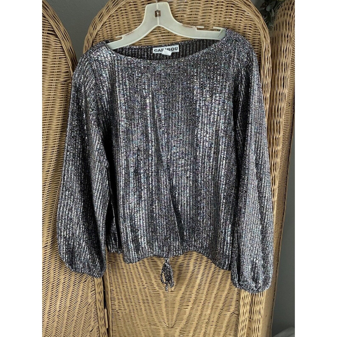 Vintage Blouse Caribou Metallic Black Silver Festival Goth Sz18 Glam - Etsy