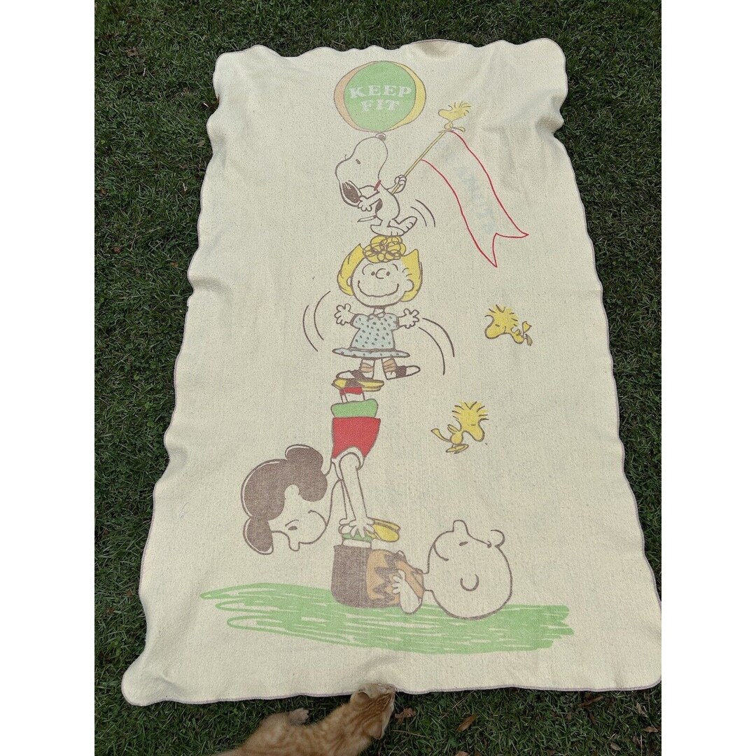 1965 Chatham Peanuts Charlie Brown Snoopy Throw Blanket Keep Fit - Etsy