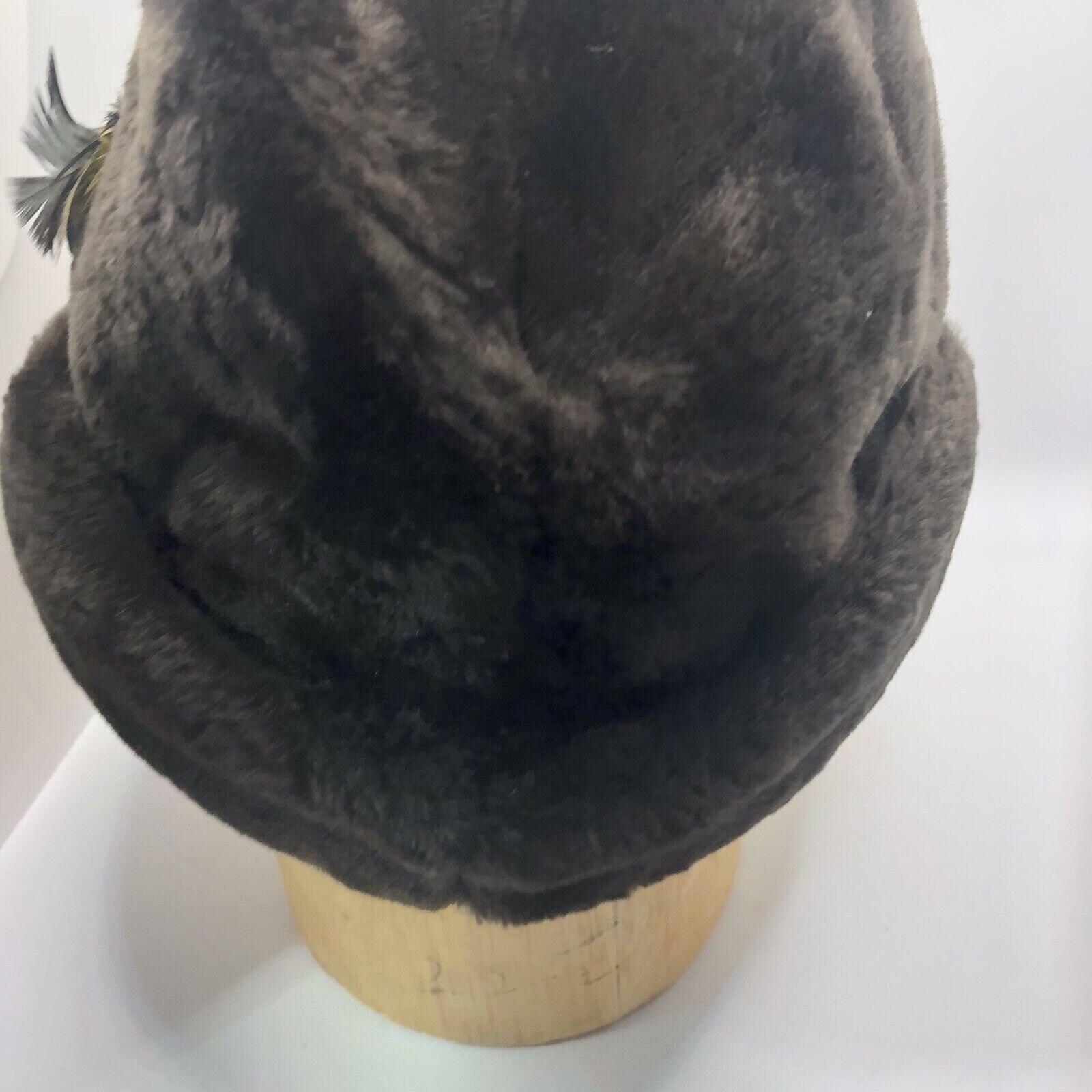 Vintage Brim Bucket Hat Quilted Faux Fur Feather - Etsy